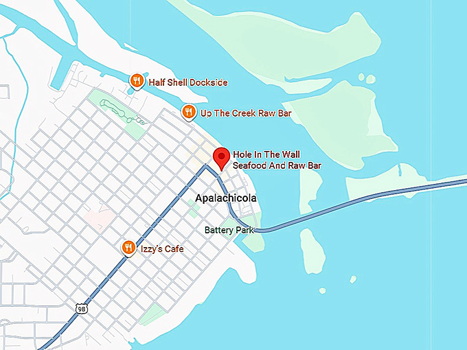 hole in the wall raw bar and seafood map