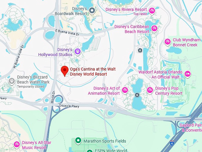 16. oga's cantina at the walt disney world resort map