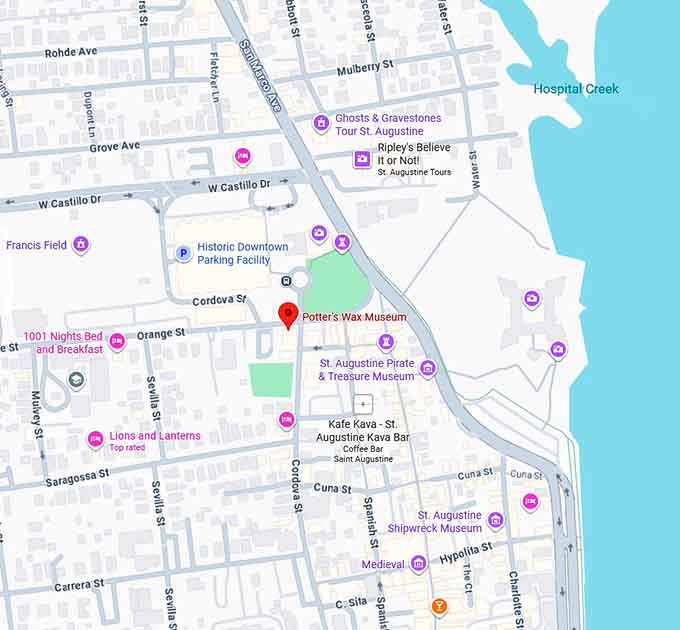 16. potter's wax museum map