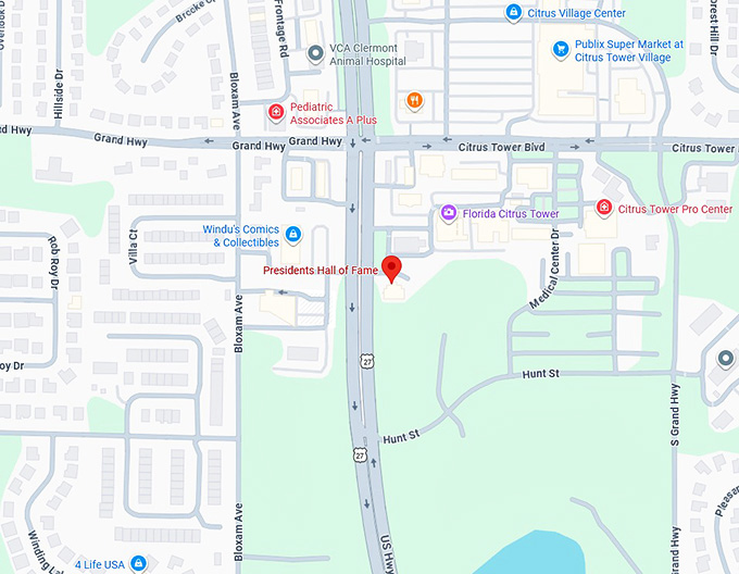 16. presidents hall of fame map