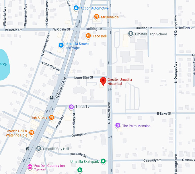 the umatilla museum & the greater umatilla historical society map