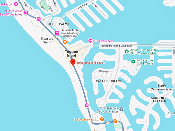 16. treasure island beach map