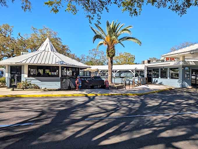Dixie Crossroads sits ready to welcome hungry travelers with its charming buildings and promise of Florida's finest rock shrimp.