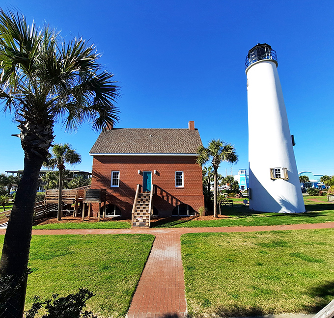 The Cape St. George Light stands as a testament to community spirit, rebuilt after the original collapsed into the Gulf in 2005.