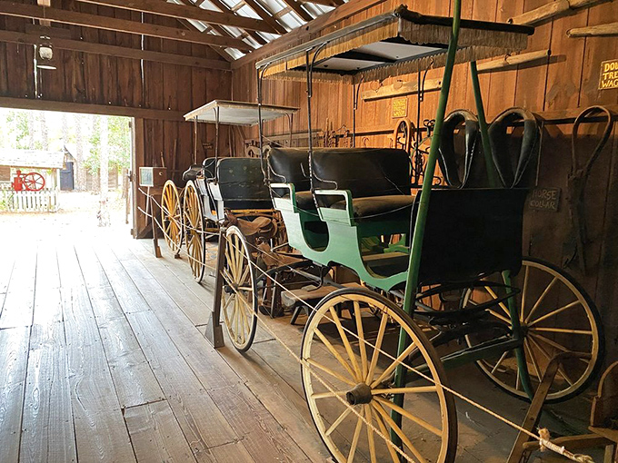 Step inside the carriage house and you're transported to an era when horsepower wasn't just a car spec but the actual method of transportation.