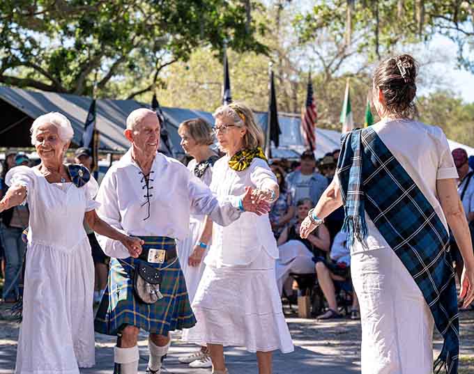 These graceful dancers prove that keeping your arms perfectly still while your feet perform impossible feats is the ultimate test of Scottish composure and probably core strength.