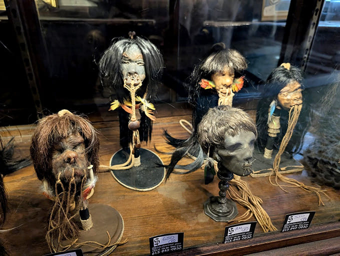 Shrunken heads proving that some people really do give good face, even in miniature form.