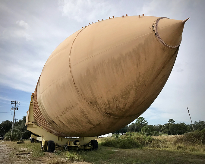 Houston, we have a photo op! This massive rust-colored nose cone once helped propel astronauts beyond Earth's atmosphere&mdash;now it's Florida's most unexpected selfie backdrop.