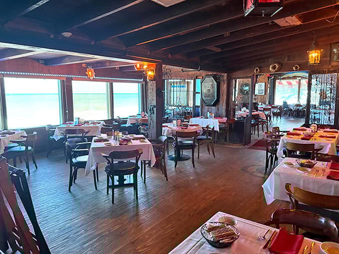 Inside, those ocean-view windows turn every table into a front-row seat for nature's greatest show: the Atlantic.