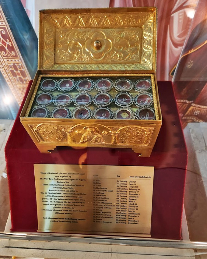 This ornate golden reliquary doesn't just hold ancient relics &ndash; it's practically a Byzantine jewelry box that saints would fight over at a celestial gift exchange.