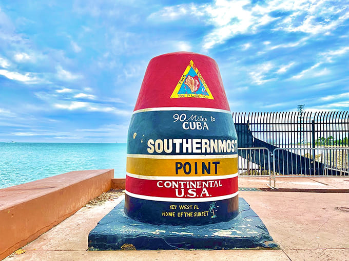The view from the monument proves that paradise isn't just a state of mind, it's also a specific GPS coordinate in Key West.