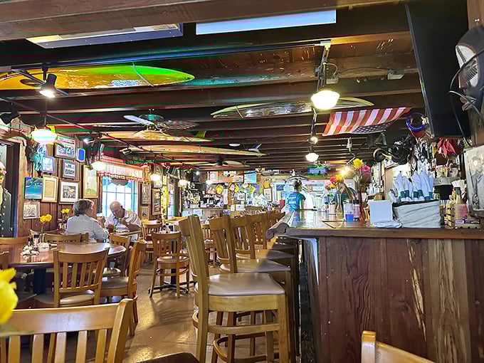 Where surfboards meet ceiling beams and memorabilia covers every surface, Harry's interior feels like Florida's attic&mdash;if your attic served incredible food and cold drinks.