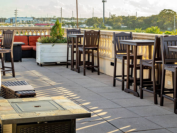 The Cellar Upstairs offers a breezy escape above St. Augustine's historic streets. Comfortable seating with views that pair perfectly with their local wines.