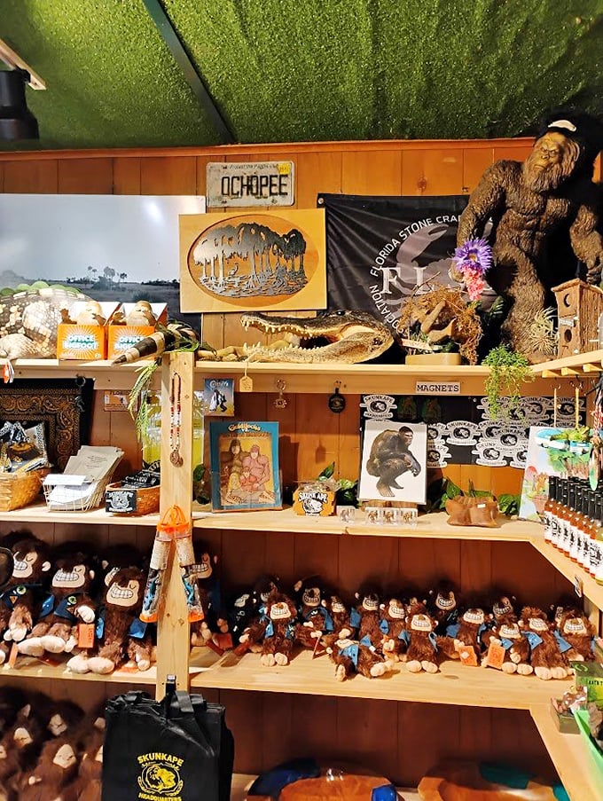 Bigfoot merchandise heaven! From plush toys to keychains, the gift shop offers everything a cryptid enthusiast could desire&mdash;except actual proof.