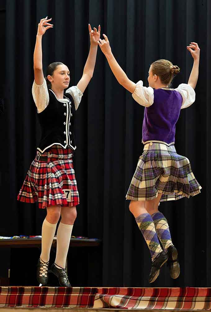 Highland dancing pairs move with synchronized precision that would make Olympic figure skaters jealous, all while maintaining expressions of serene concentration that suggest they're thinking about dinner.