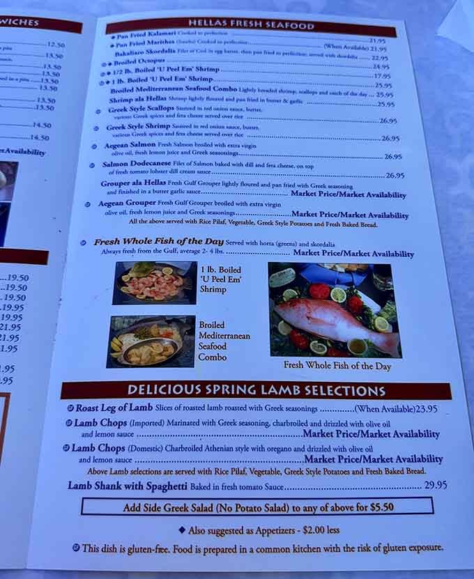 That menu isn't just listing dishes&mdash;it's offering a passport to Greece, one delicious decision at a time.