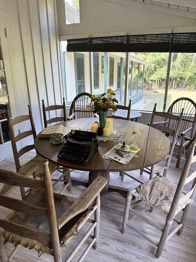 That screened porch hosted legendary literary gatherings, where words flowed as freely as the sweet tea and Florida sunshine.