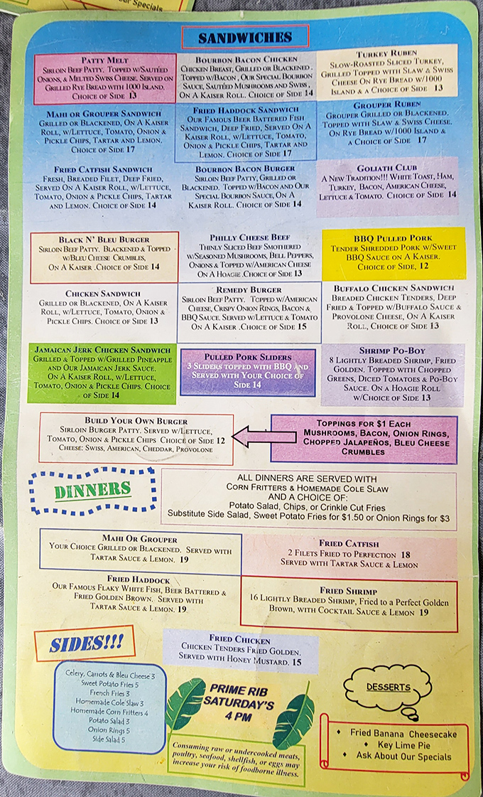 The menu reads like a comfort food love letter &ndash; from blackened fish to bourbon burgers, each option more tempting than the last.