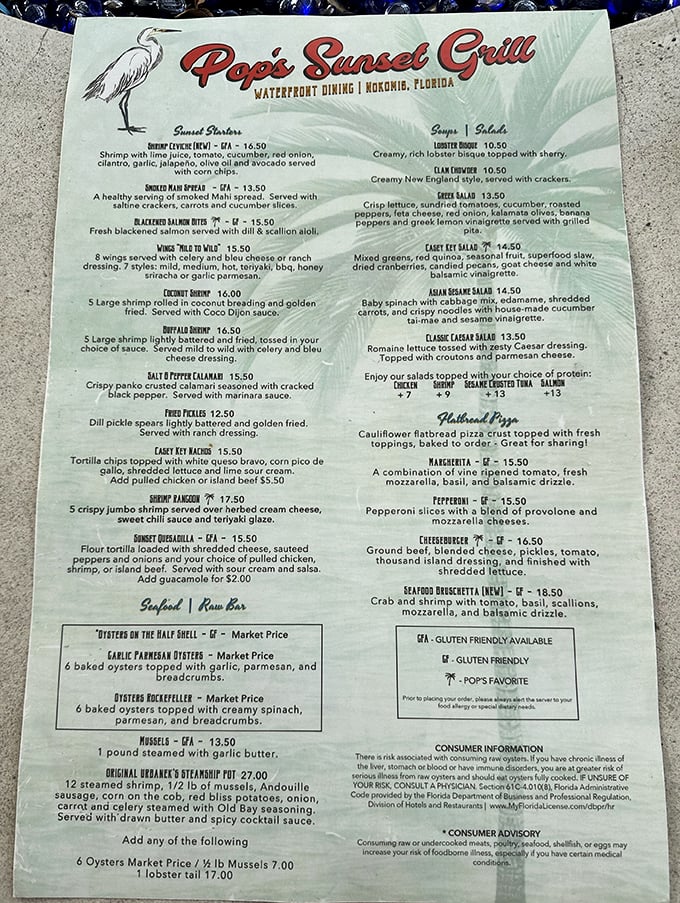 A menu that reads like a love letter to Florida's waters &ndash; fresh catches and local favorites without any pretentious foodie-speak.