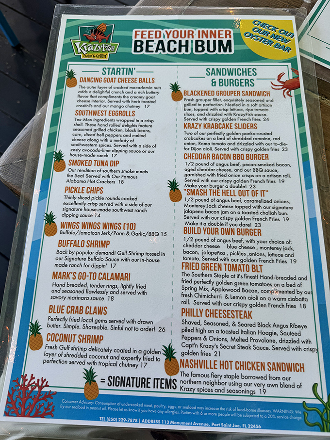 "Feed Your Inner Beach Bum" isn't just a slogan&mdash;it's a mission statement at Krazyfish, where seafood gets the star treatment.