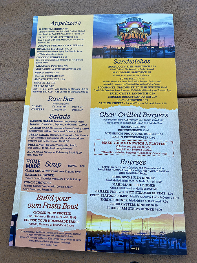 The menu showcases seafood classics executed with precision &ndash; from raw bar offerings to hearty entr&eacute;es that celebrate Florida's coastal bounty.