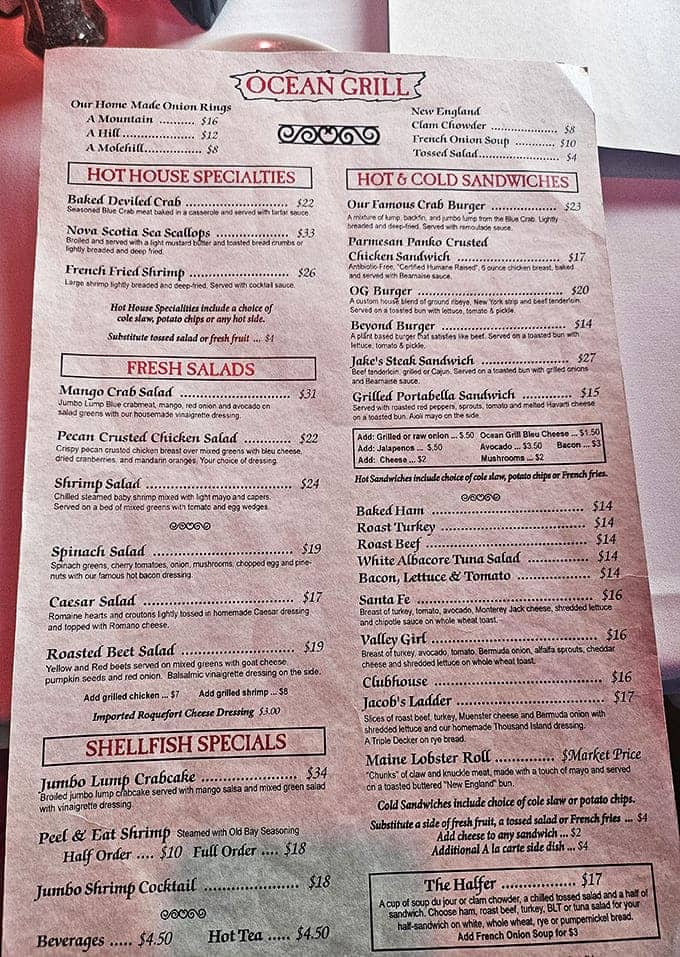 This menu reads like a greatest-hits album of coastal cuisine, from stone crab to lobster rolls.