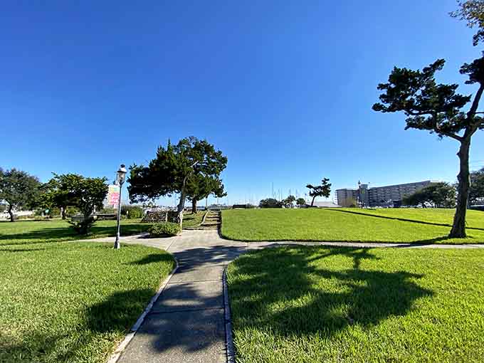 Sprawling green spaces and shaded pathways make Old Fort Park the perfect spot for an afternoon that refuses to be rushed or scheduled.