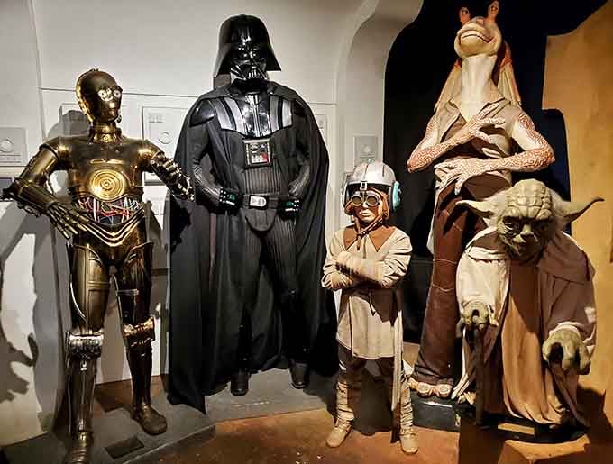 The Force is strong with this crew, standing at attention like they're waiting for George Lucas to yell "action" one more time.