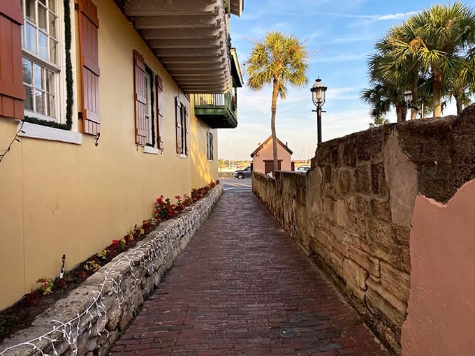 Looking down Treasury Street reveals a ribbon of history barely wider than your arm span, proof that good things really do come in small packages.