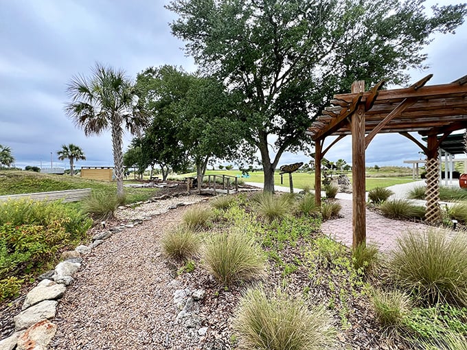 Mother Nature's front yard: Native coastal plants create a living buffer between the center and the precious lagoon ecosystem beyond.