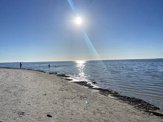 Morning tranquility at Sunset Beach, where the day begins with promise and endless horizon views.