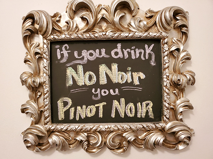 Wine humor at its finest! This cheeky sign perfectly captures the playful spirit that makes Bluefield Estate more fun than pretentious.