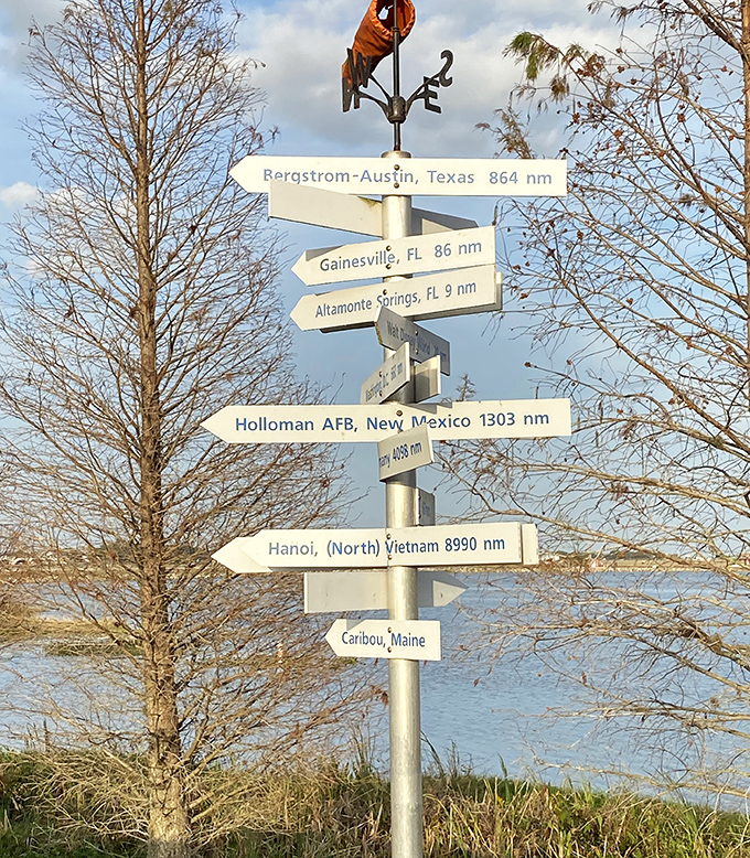 Directional signposts guide adventurers through the park, pointing the way to fishing spots, picnic areas, and moments of unexpected serenity.