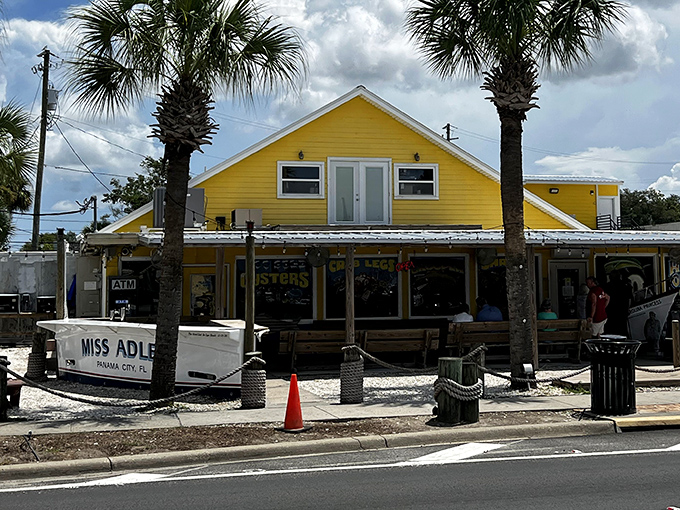Hunt's Oyster Bar's sunny yellow building stands out in Panama City. This seafood haven serves up some of Florida's freshest catches daily.