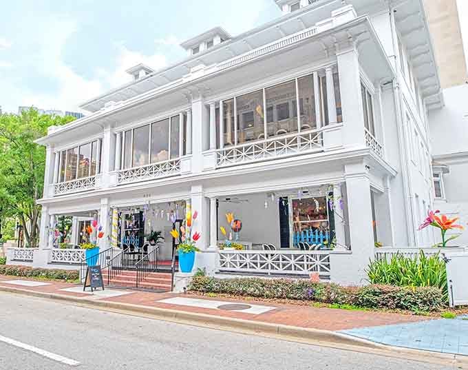 Sweet Pete's grand white building stands like a candy palace in downtown Jacksonville, ready to fulfill your sweetest dreams.