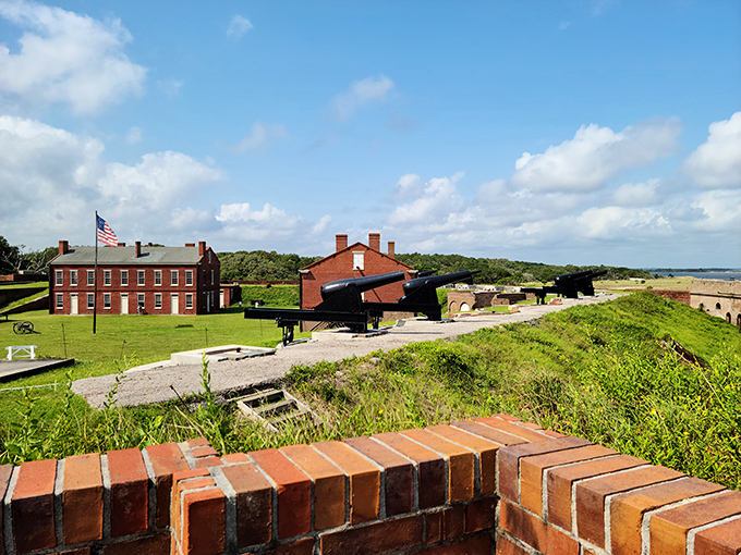 Fort Clinch stands guard over Amelia Island's shores, its brick walls telling tales of soldiers who once watched these same waves roll in.