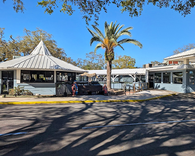 Palm trees frame this Space Coast institution where astronauts and locals alike have been enjoying legendary rock shrimp for decades.