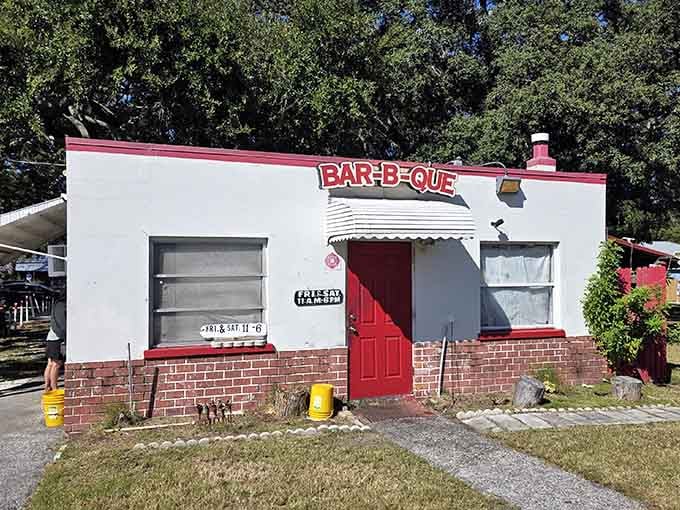 This humble white building with its bright red door hides some of Dunedin's best-kept barbecue secrets, one rib at a time.