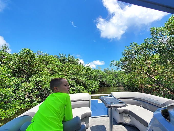 Cruising through mangrove tunnels like you're on the world's most peaceful boat tour, minus the crowds.