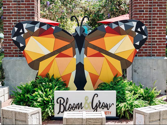 This stunning geometric butterfly sculpture serves as the festival's Instagram-worthy centerpiece, proving that garden art can be seriously impressive.