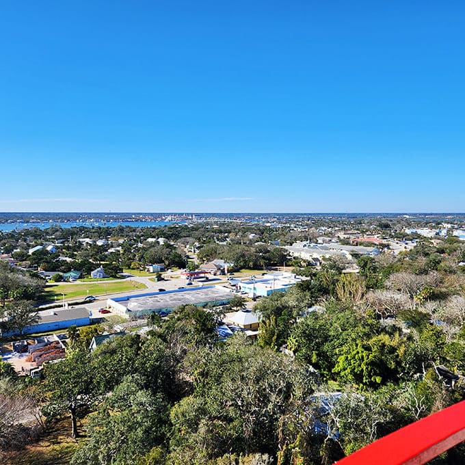 The view from the top makes every single one of those 219 steps worth it, spreading out like Florida's greatest hits album.