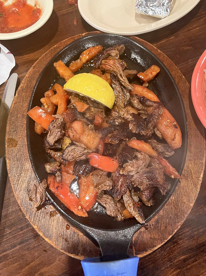 When this sizzling skillet of steak fajitas arrives at your table, you instantly become the most envied person in the entire restaurant.
