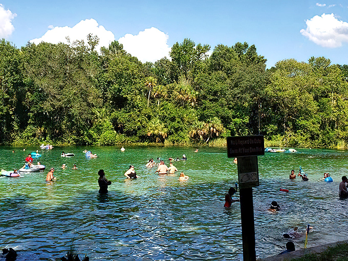 Weekend warriors and water enthusiasts gather at the spring, each finding their own slice of aquatic paradise.