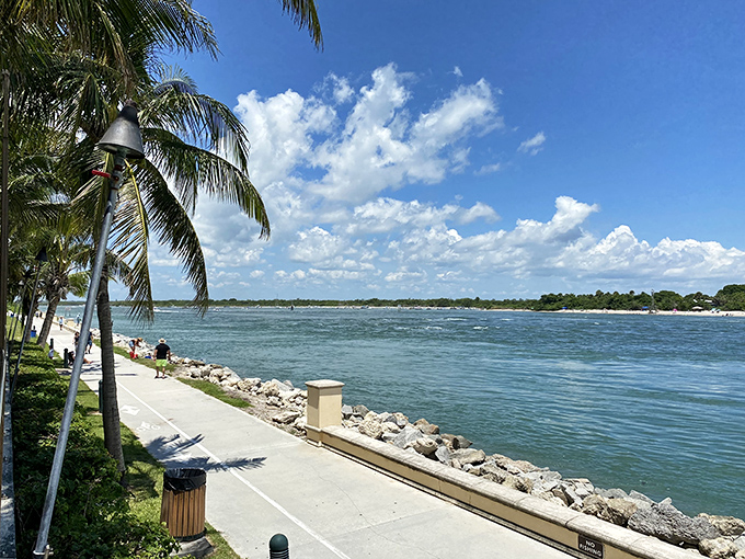Waterfront recreation areas offer perfect pit stops for cyclists, proving Florida knows how to do "relaxation infrastructure" better than anyone.