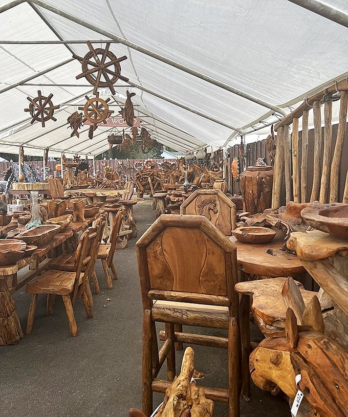 Furniture or forest magic? These handcrafted wooden pieces tell stories of skilled artisans who let nature guide their creative hands.