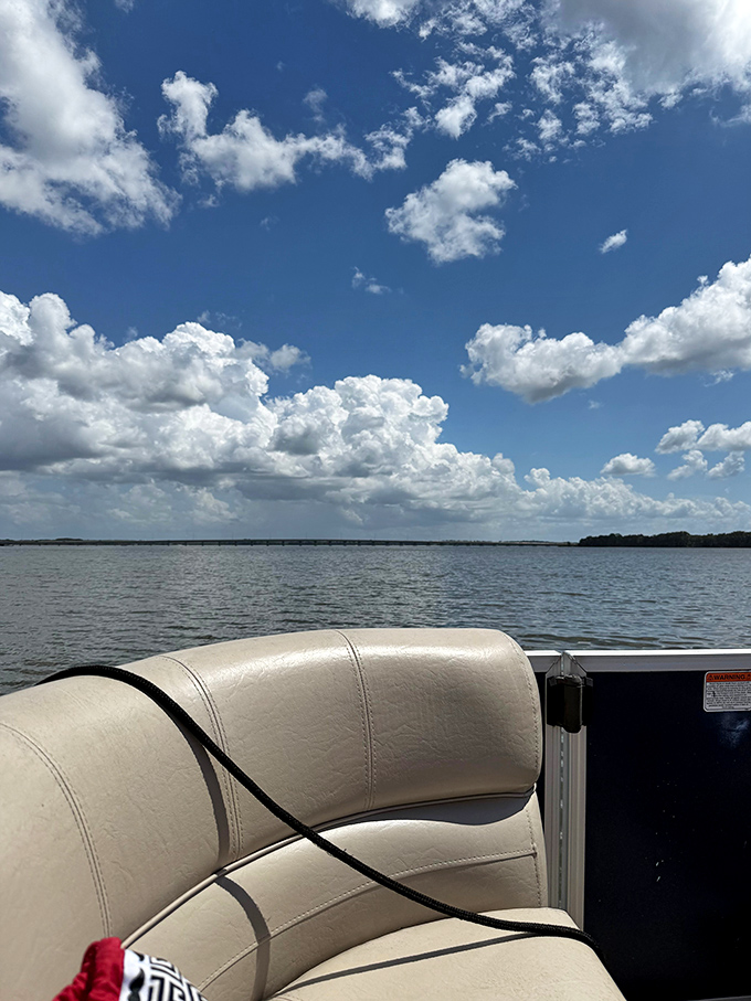Nothing beats a boat day on Lake Harris &ndash; where the cream-colored seats are just waiting for you to sink in and sigh.