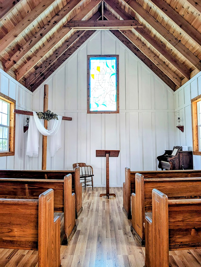 Step inside this chapel and feel the peace that comes from simple beauty, where natural light does all the decorating.