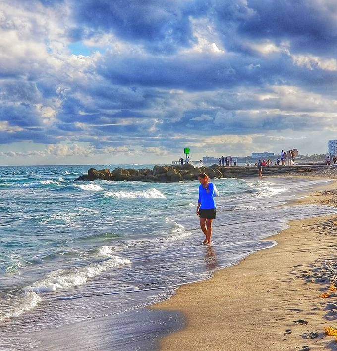 Morning strolls along the water's edge &ndash; where contemplative thoughts and gentle waves create life's perfect rhythm.