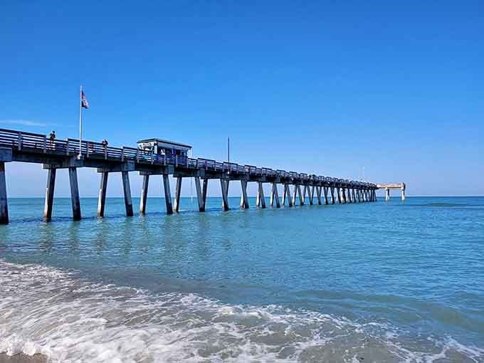 Venice Fishing Pier reaches into the Gulf's blue-green waters, inviting anglers and sunset watchers alike.