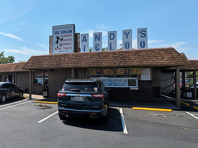 Andy's Drive-In & Igloo maintains its charming retro vibe. The walk-up window still draws crowds seeking hand-dipped ice cream and classic American fare.